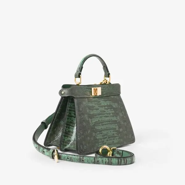 Fendi Peekaboo Iseeu Petite Agate Lizard Leather Bag