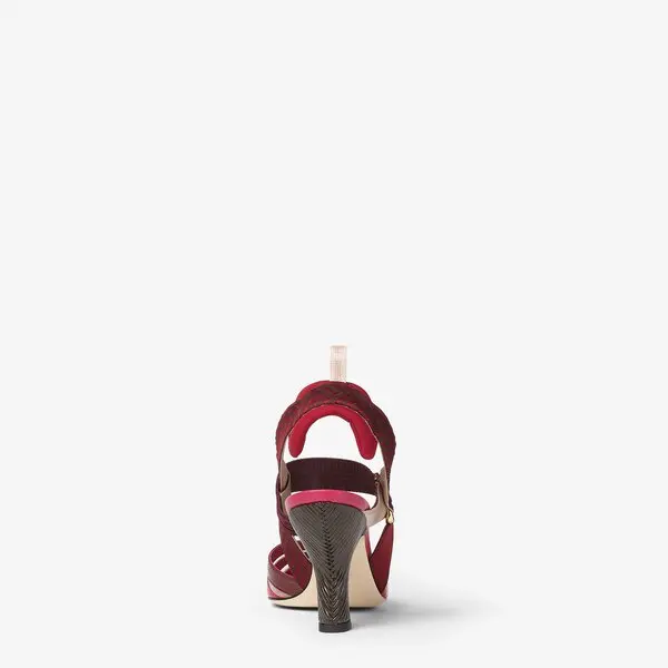 Fendi Iconic Colibrì Slingbacks In Mesh With Chevron Motif