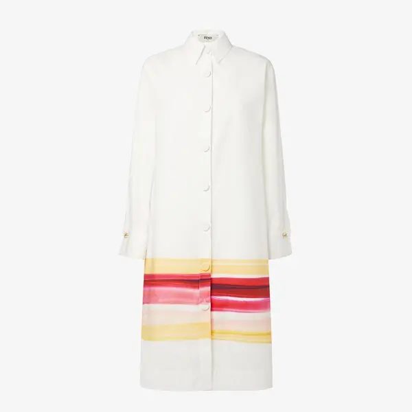 Fendi Cotton Poplin Shirt Dress With Venetian Stripes