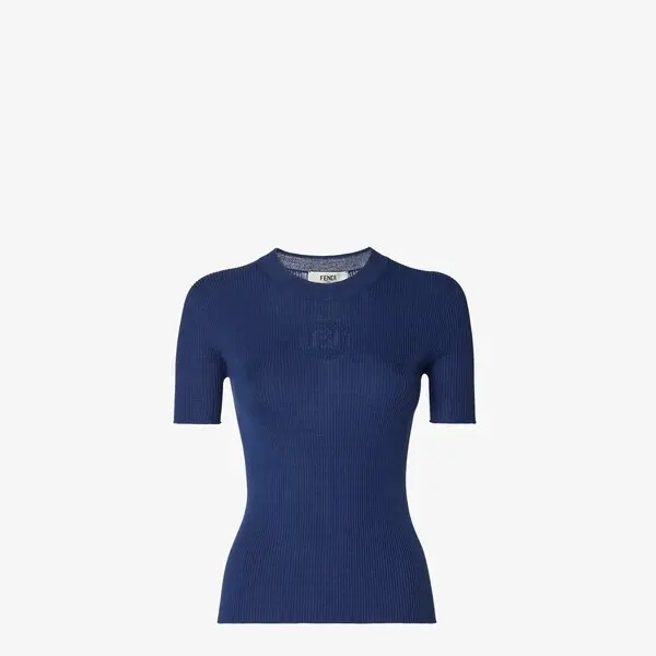 Fendi Ribbed Cotton Jumper With Stamp Motif