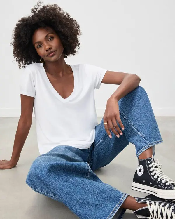 Splendid Kate V-neck Tee - Lemon Drop