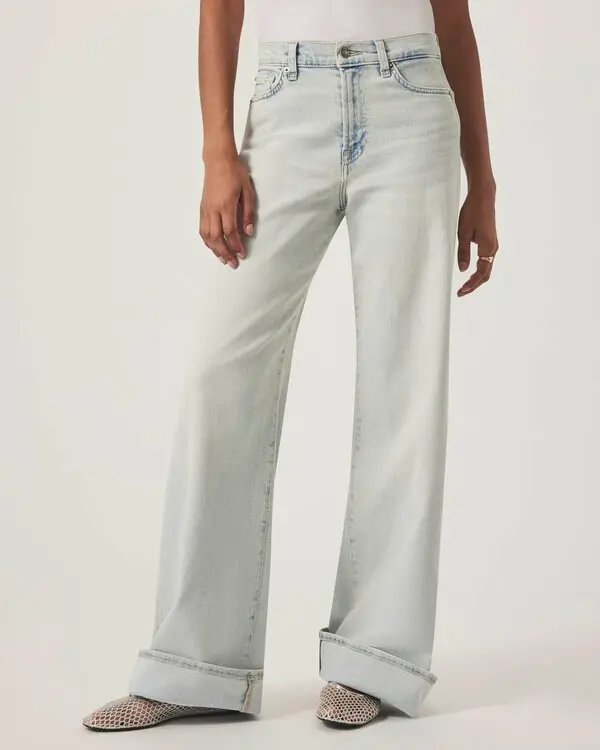 Splendid Light Wash Slim Palazzo Jeans