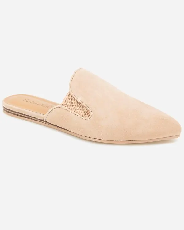 Splendid Liza Suede Pointed Toe Mule With Stacked Heel