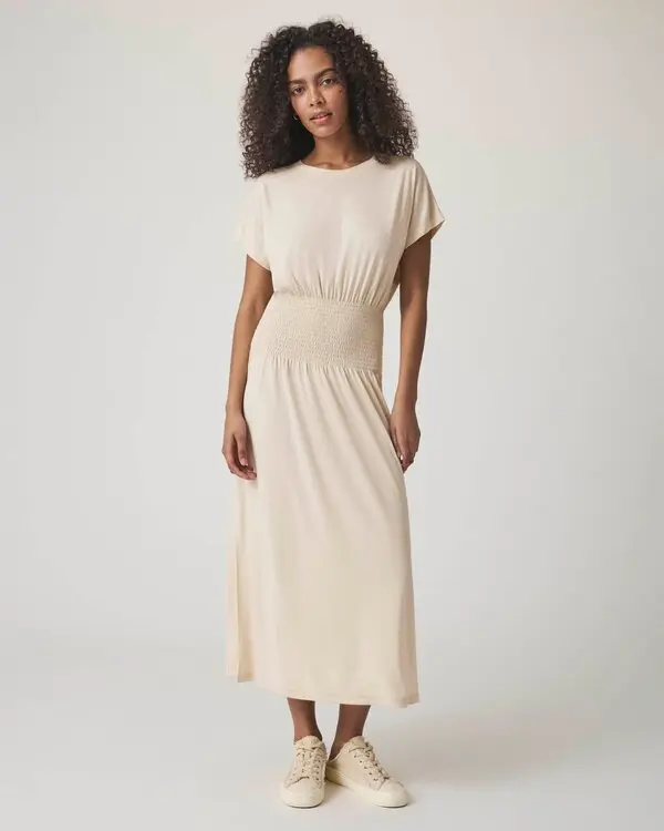 Splendid Giada Sandwash Midi Dress - Pine Bark