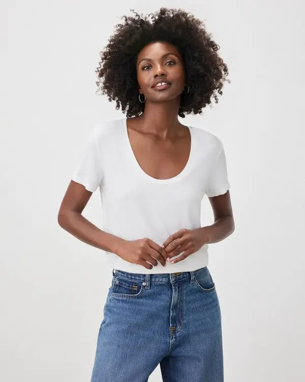Splendid Sloane Scoop Tee Essential Short Sleeve Top - Black