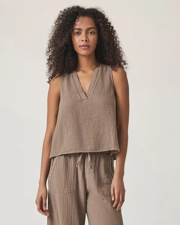 Splendid Kit Gauze V-neck Tank