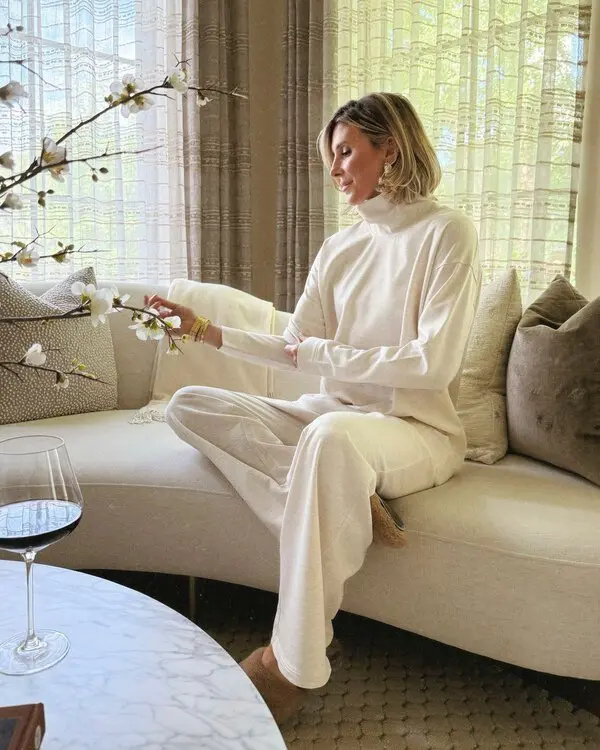 Splendid X @cellajaneblog Interlock Wide-leg Pants - Snow Heather