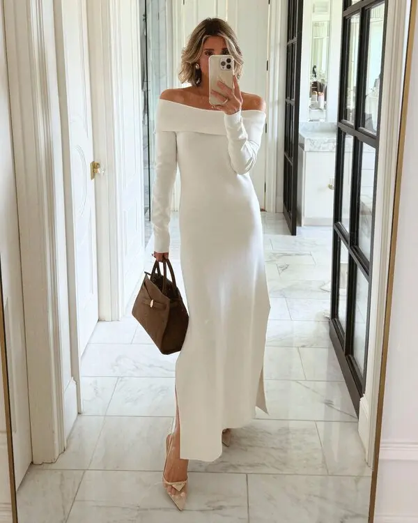 Splendid X @cellajaneblog Off-the-shoulder Sweater Dress - Snow