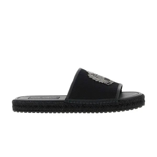 Dolce & Gabbana Cross-stitch Espadrille Slides