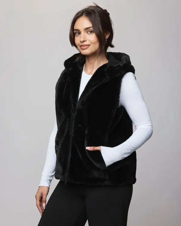 Splendid Lucia Faux Fur Hooded Vest