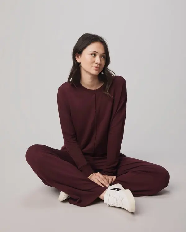 Splendid Supersoft Trim Pullover With Lenzing™ Ecovero™ Fibers - Rosewood
