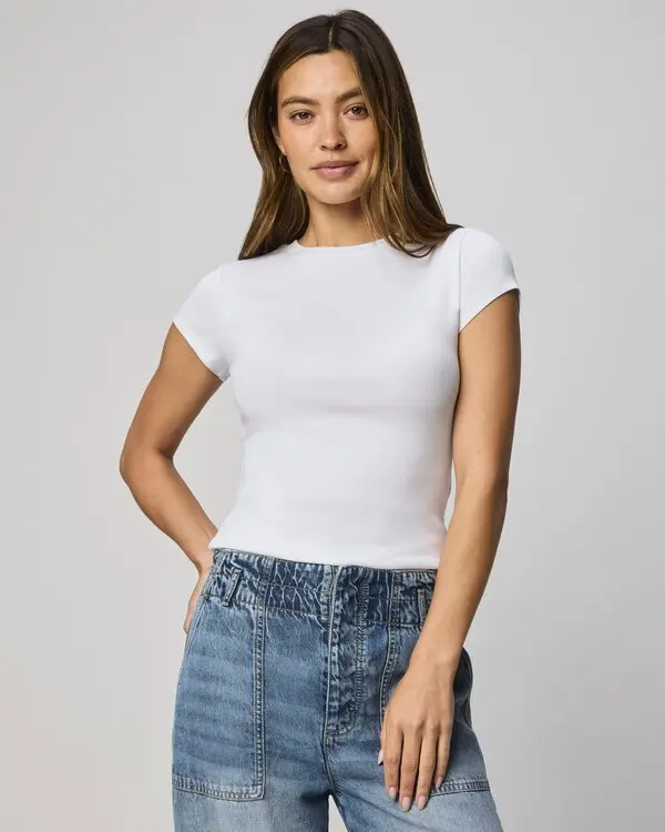 Splendid Josie Stretch Crewneck Tee - Wicker