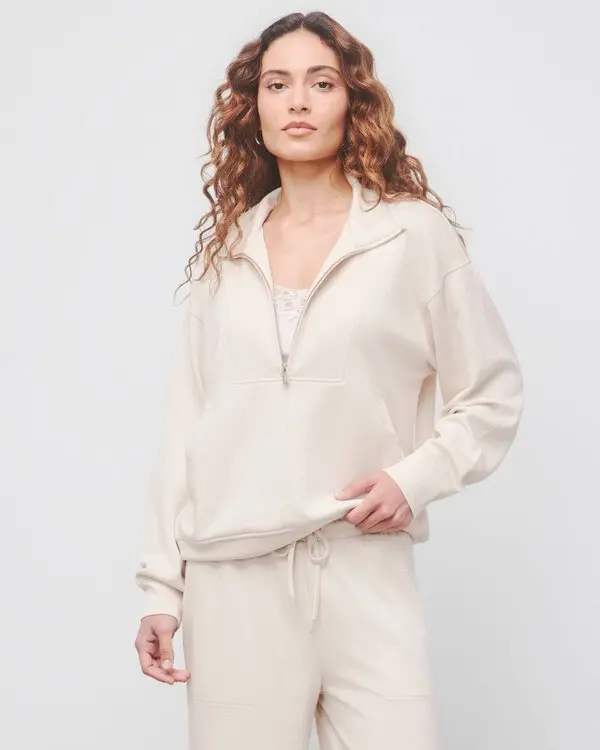 Splendid Scubasoft Quarter-zip Sweatshirt - Red Flash