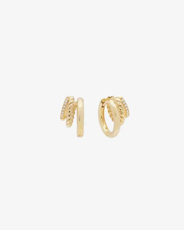 Splendid Shashi Charlee Triple Huggie Earrings - Gold