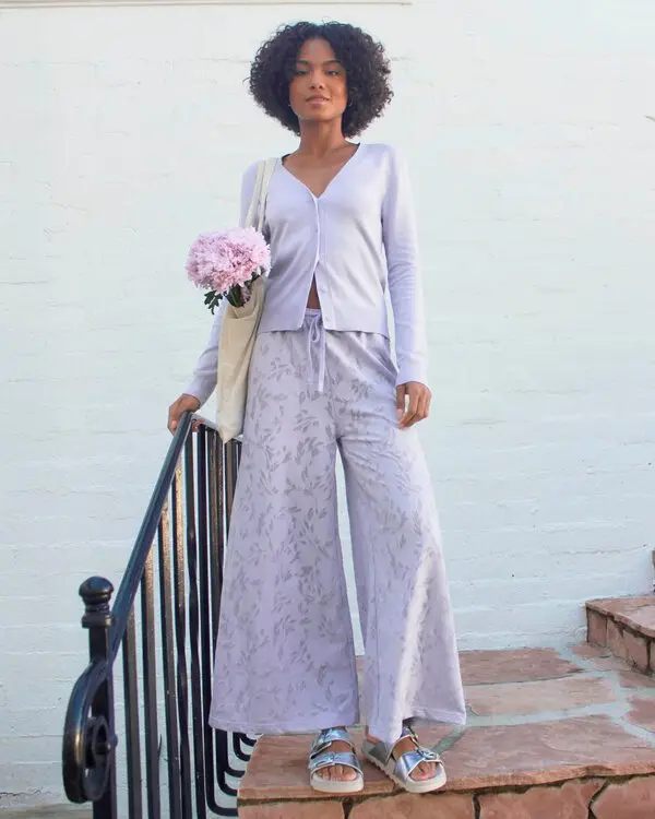 Splendid Air Burnout Pant Wide Leg, Drawstring Waist