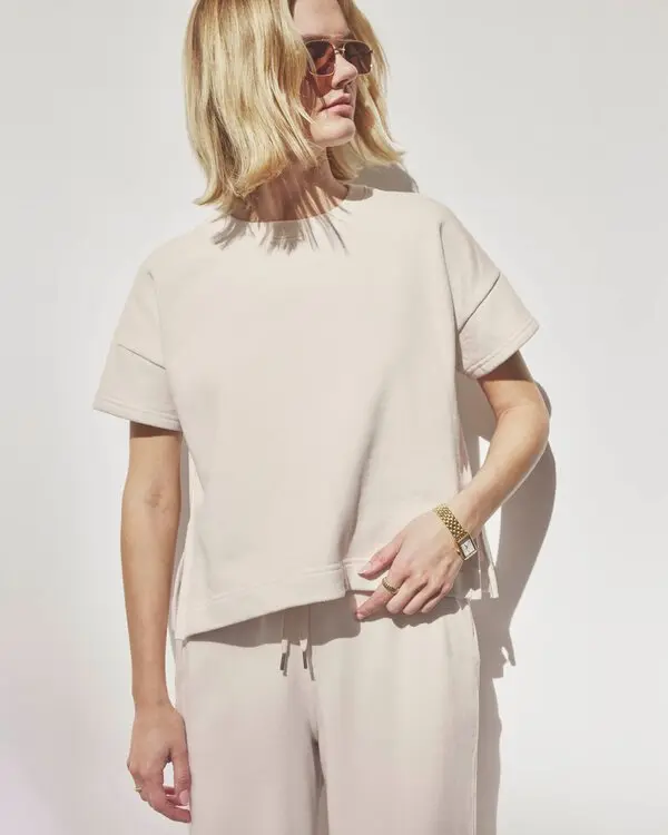 Splendid Short Sleeve Crewneck Sweatshirt - Lead