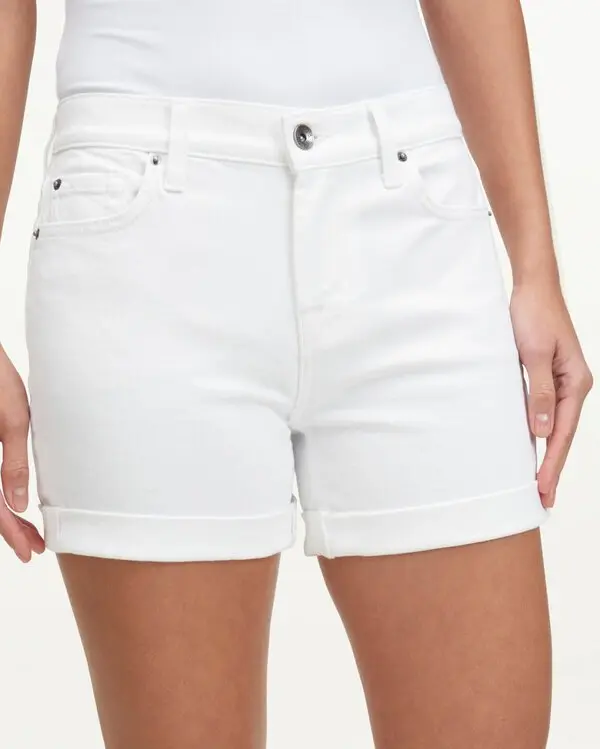 Splendid Mid-rise Relaxed Cuff Denim Shorts - White