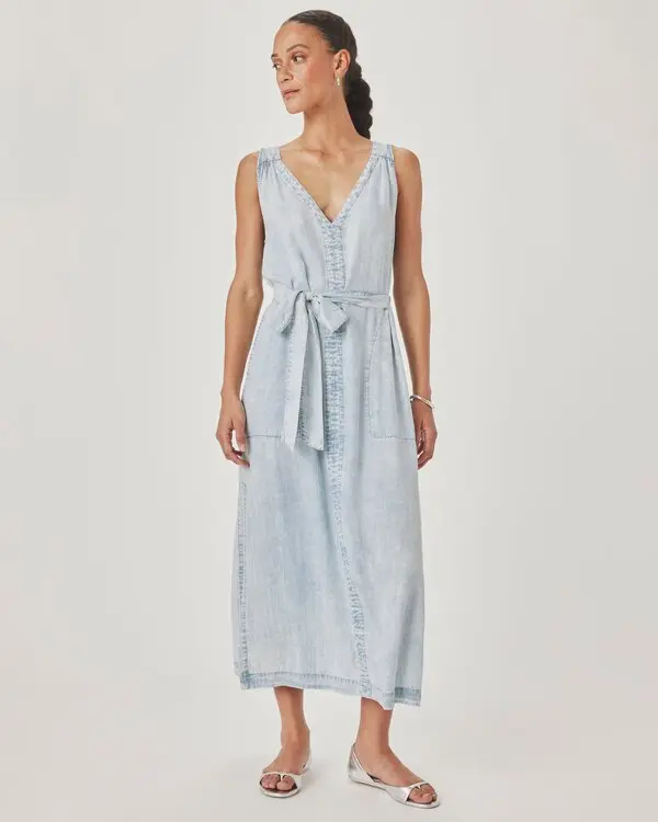 Splendid Indigo V-neck Maxi Dress
