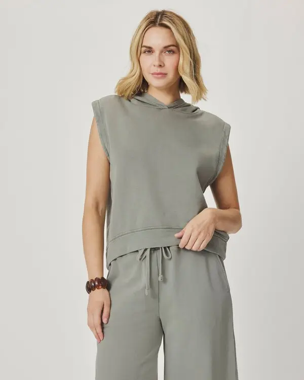 Splendid Sleeveless Hooded Sweatshirt - Shell