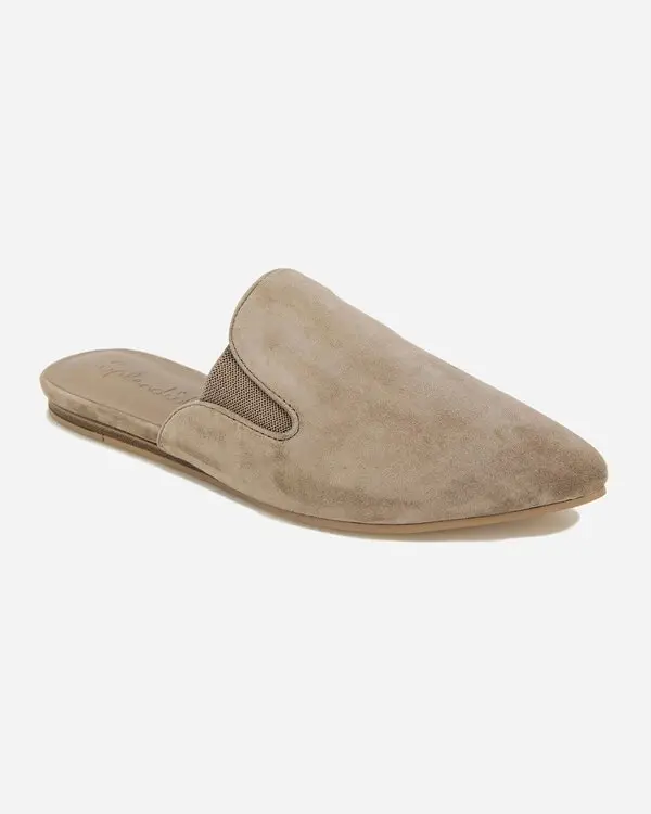 Splendid Liza Suede Pointed Toe Slide - Ermine