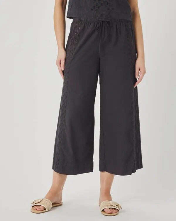 Splendid Kenzie Eyelet Cropped Wide Leg Pants