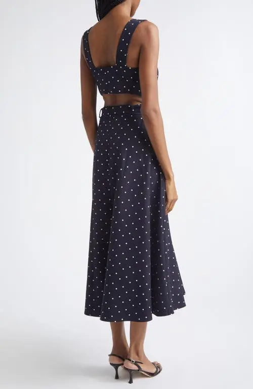 REISS Orielle Polka Dot Midi Dress