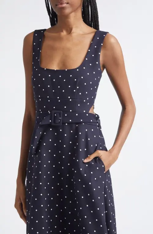 REISS Orielle Polka Dot Midi Dress