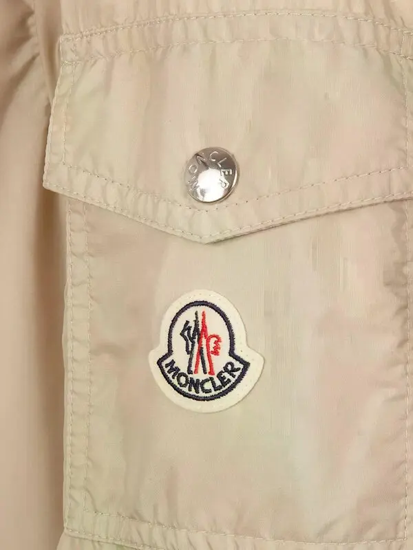 Moncler Logo Patch Hooded Jacket - Neutrals