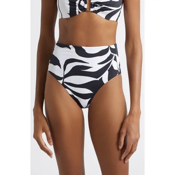 Max Mara Stilla High Waist Bikini Bottoms - White/black