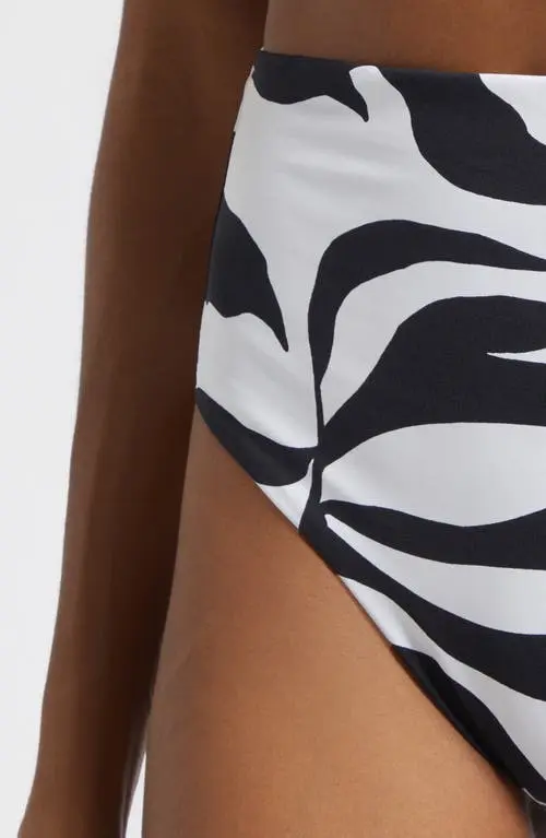 Max Mara Stilla High Waist Bikini Bottoms - White/black