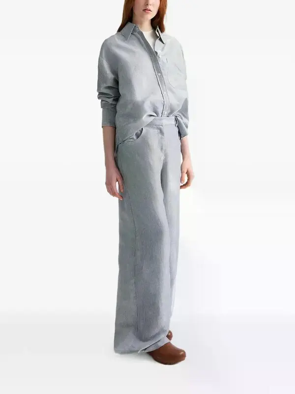 TWP Pinstripe Pattern Oversized Shirt