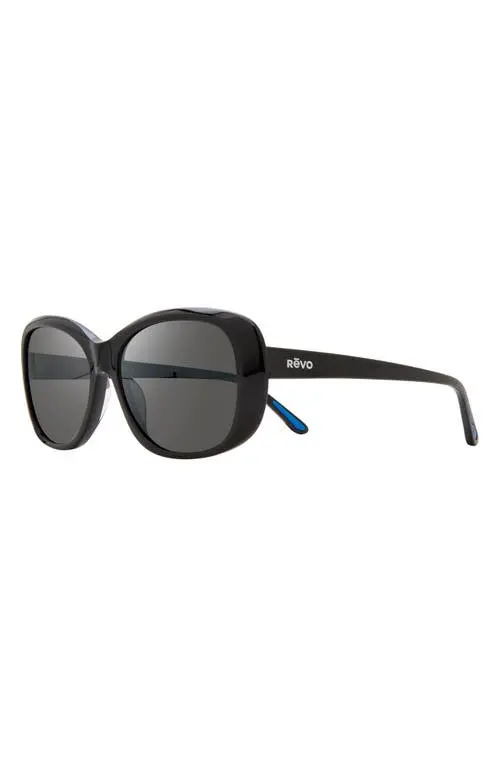 REVO 63mm Oval Polarized Sunglasses - Black