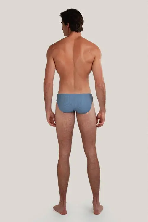GOODPARK Dune Modern Ribbed Stretch Swim Brief - Pewter