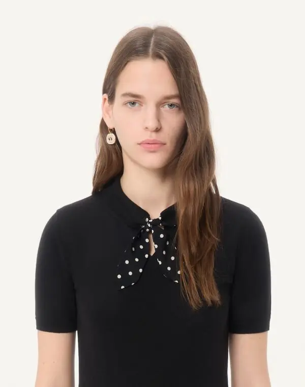 Valentino Garavani Knit Top With Polka Dot Scarf
