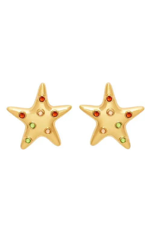 PETIT MOMENTS Starfish Crystal Stud Earrings - Gold/multi