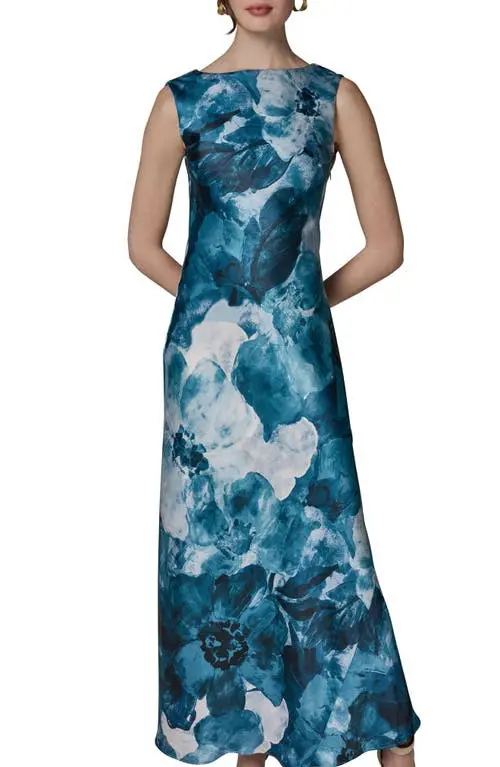 Donna Karan New York Abstract Floral Cowl Back Gown - Nightfll Multi