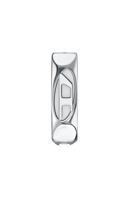 DIESEL® Logo Hoop Earring - Silver