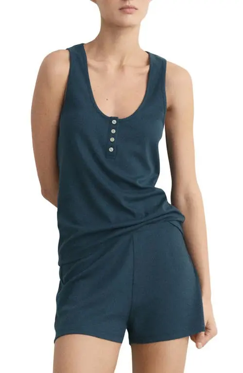 Mango Rib Pajama Top - Dark Navy