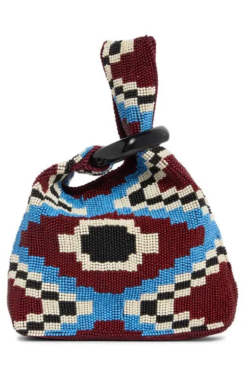 Veronica Beard Beaded Top Handle Bag - Wine Multi