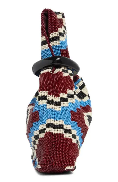 Veronica Beard Beaded Top Handle Bag - Wine Multi