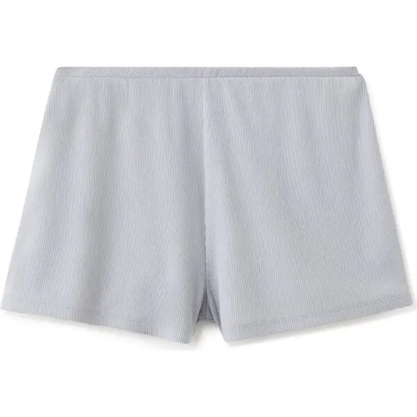 Mango Textured Pajama Shorts - Grey