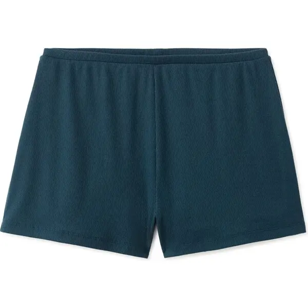 Mango Textured Pajama Shorts - Navy
