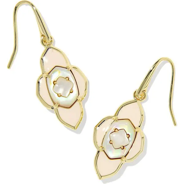 Kendra Scott Abbie Medallion Small Drop Earrings - Gold Neutral Mix