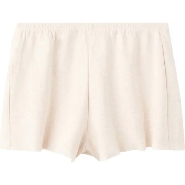 Mango Cotton Blend Pajama Shorts - Beige