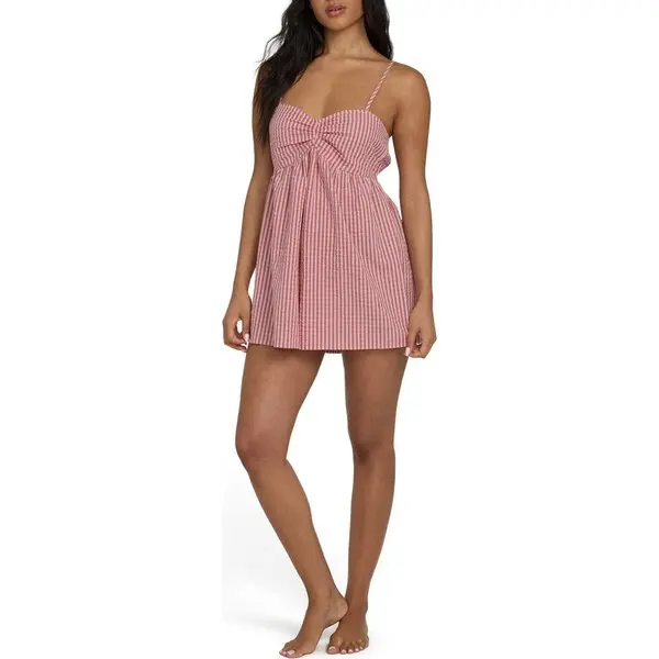 BILLABONG Star Glow Stripe Cotton Romper - Pink Sunset