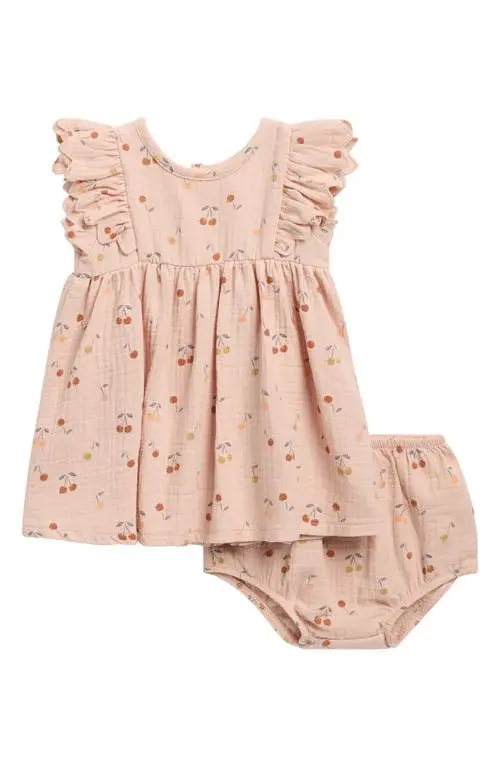 QUINCY MAE Alina Cotton Gauze Dress & Bloomers Set - Blush