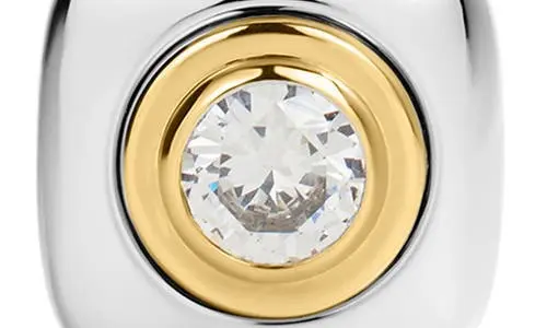 LUV AJ Luna Bezel Cubic Zirconia Pendant Necklace - Silver