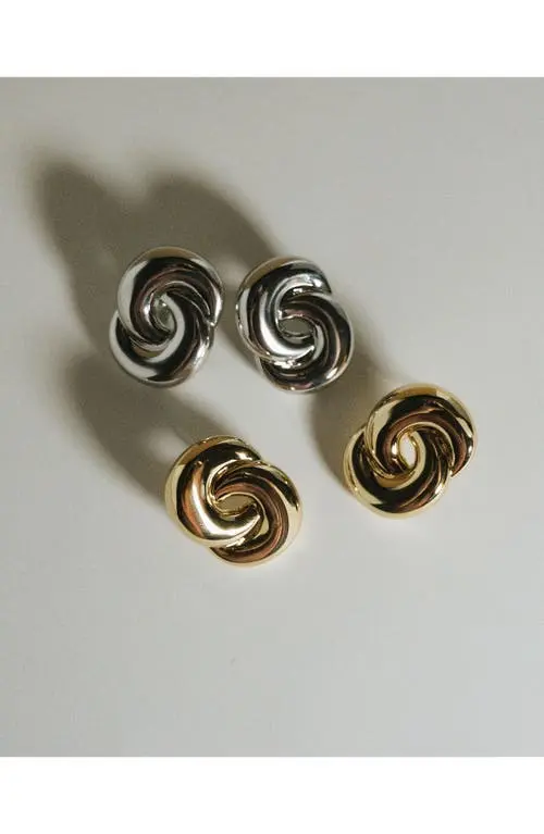 LUV AJ The Solstice Knot Stud Earrings - Silver