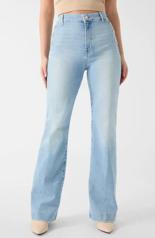 Guess Faye High Waist Wide Leg Jeans - Blue