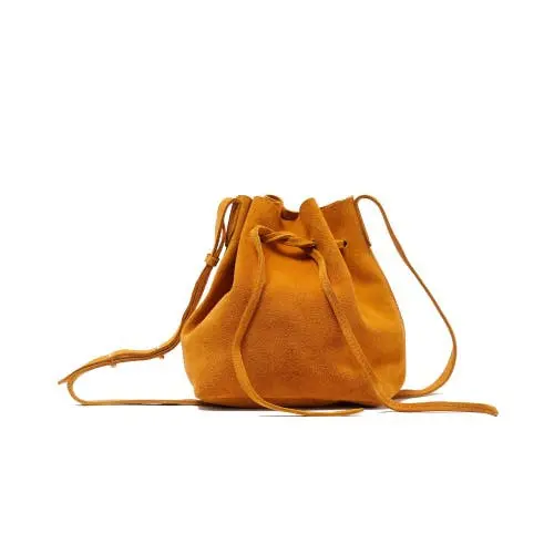 SABANDIJA Courtesy Suede Bucket Bag - Yellow